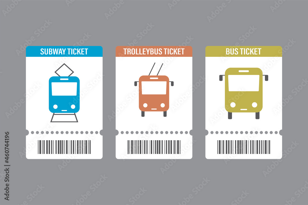 Tickets for travel on metro, trolleybus and bus. Public transport pass ...