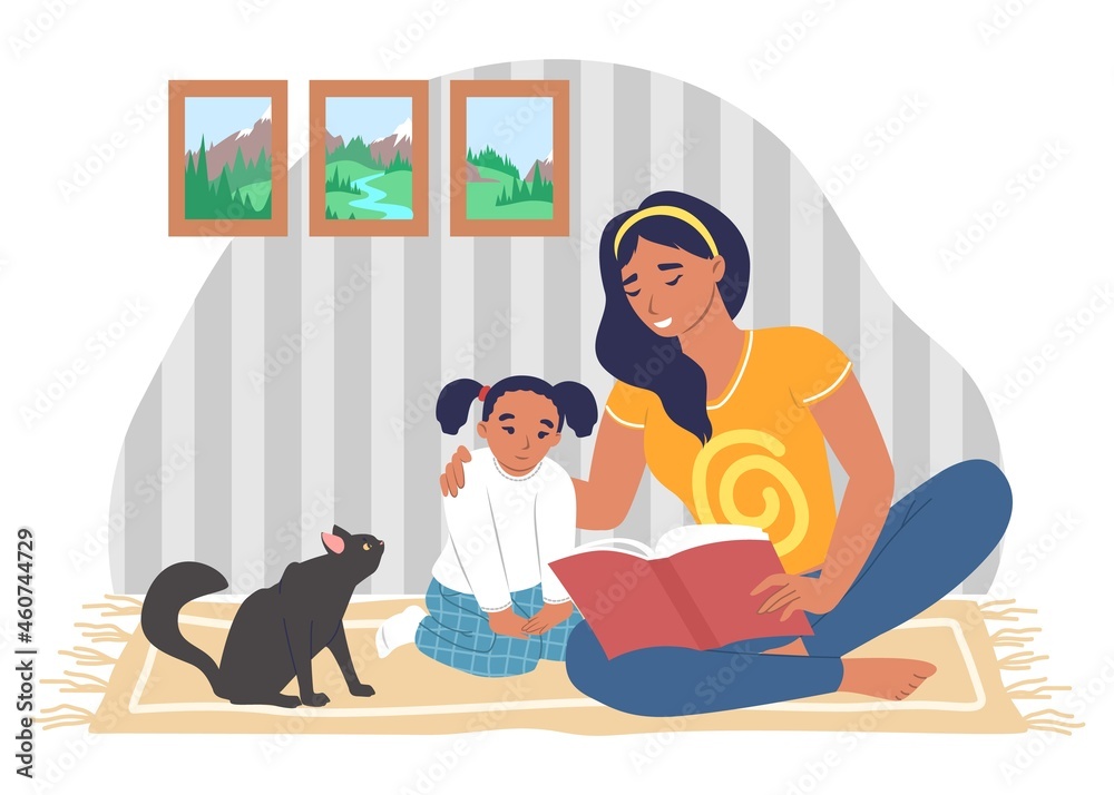 Parent And Child Reading Clipart
