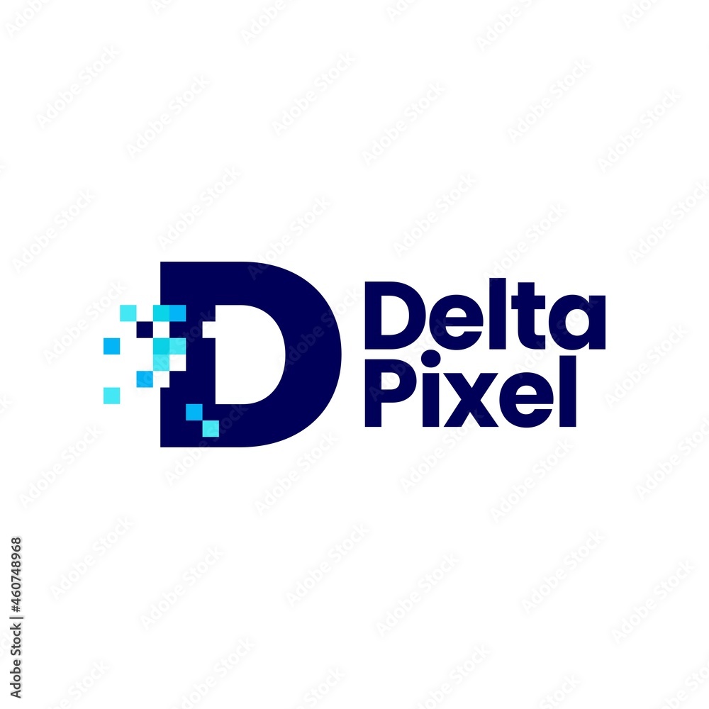 d letter pixel mark digital 8 bit logo vector icon illustration Stock ...