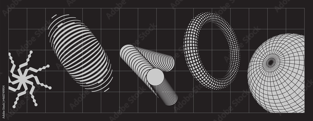 Strange Vector Shapes Collection. Geometric figures, distortion. Stock ...