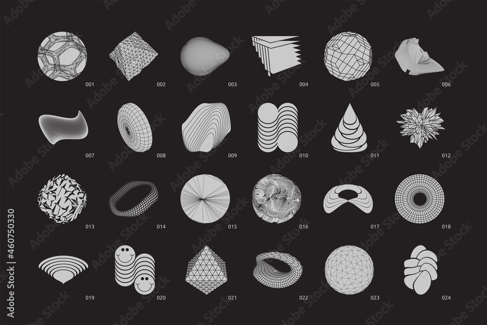 Strange Vector Shapes Collection. Geometric figures, distortion. Stock ...