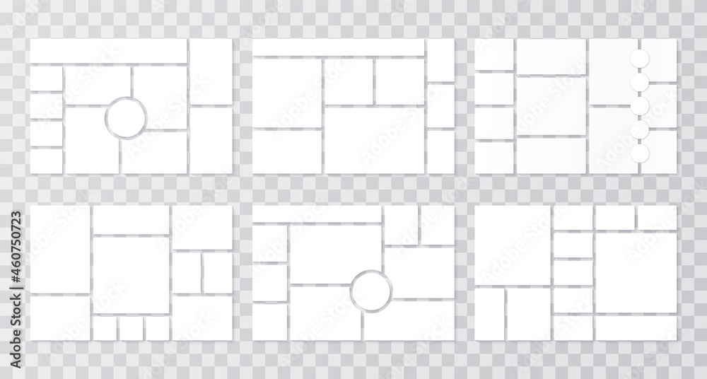 Collage template. Moodboard grids. Mood board background. Vector. Set ...
