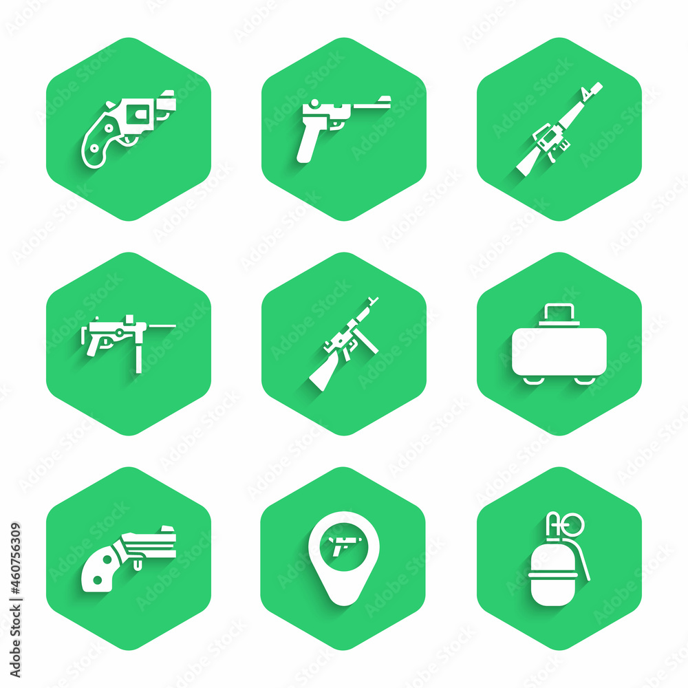 Set Tommy gun, Location with weapon, Hand grenade, Weapon case, Small ...