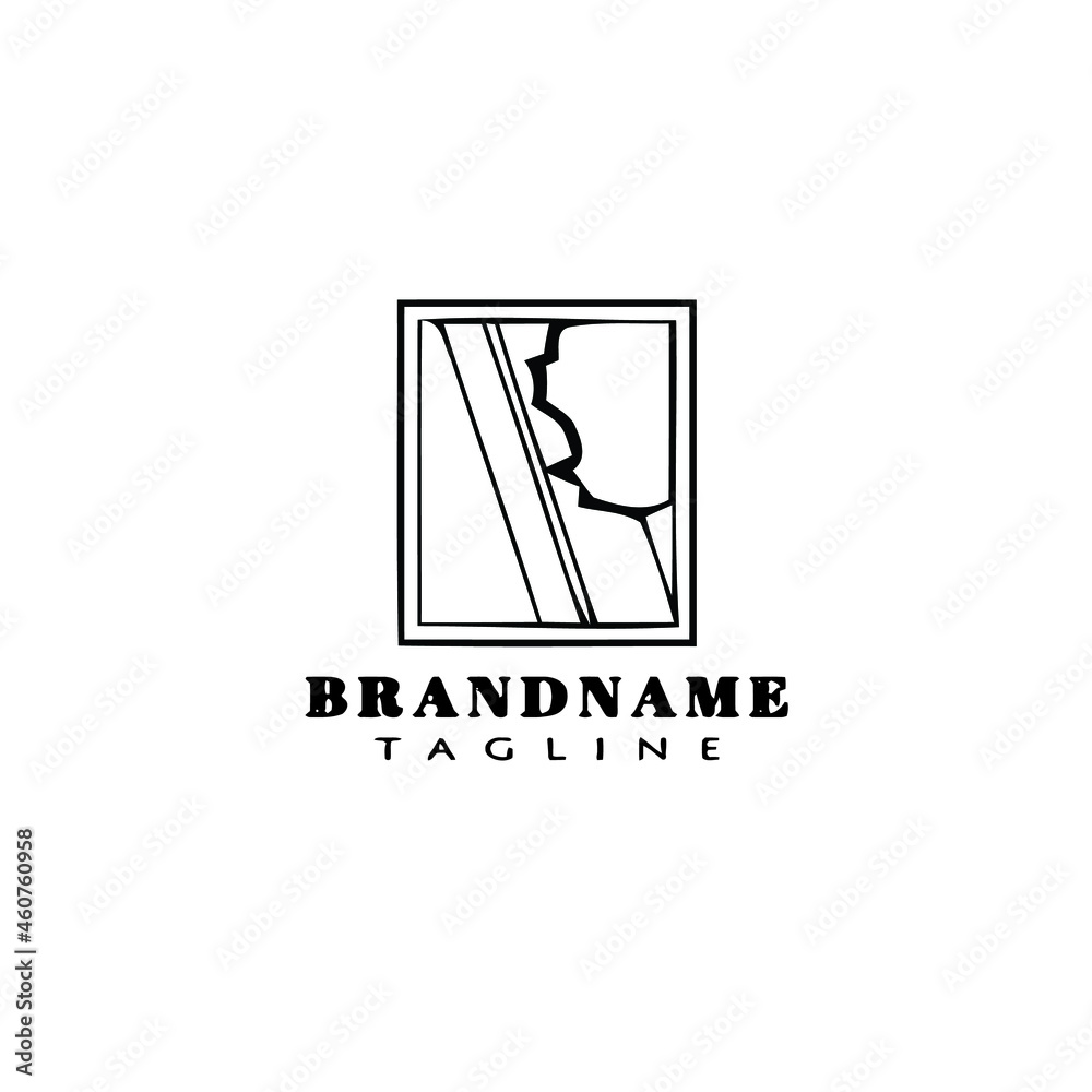 broken window logo cartoon icon design template black isolated vector ...