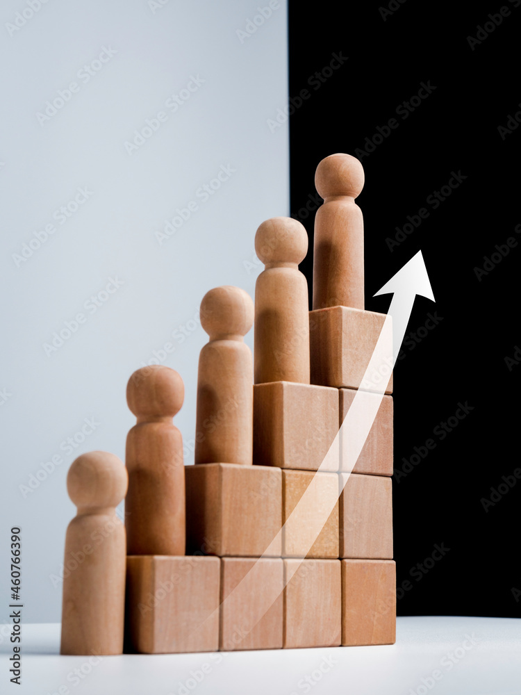 Leadership with business success concept. Modern rising up arrows and ...