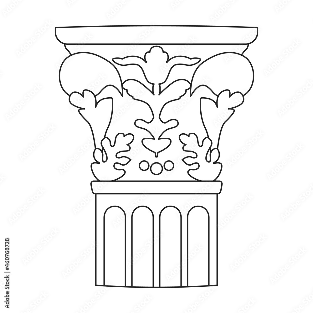 Ancient column vector outline icon. Vector illustration pillar of ...