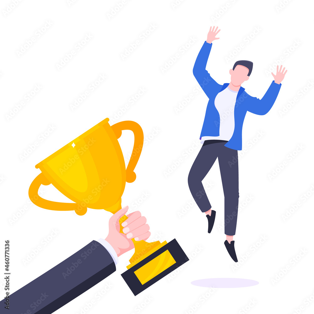 Happy Business Employee Award Winner Ceremony Flat Style Design Vector happy-business-employee-award-winner-ceremony-flat-style-design-vector