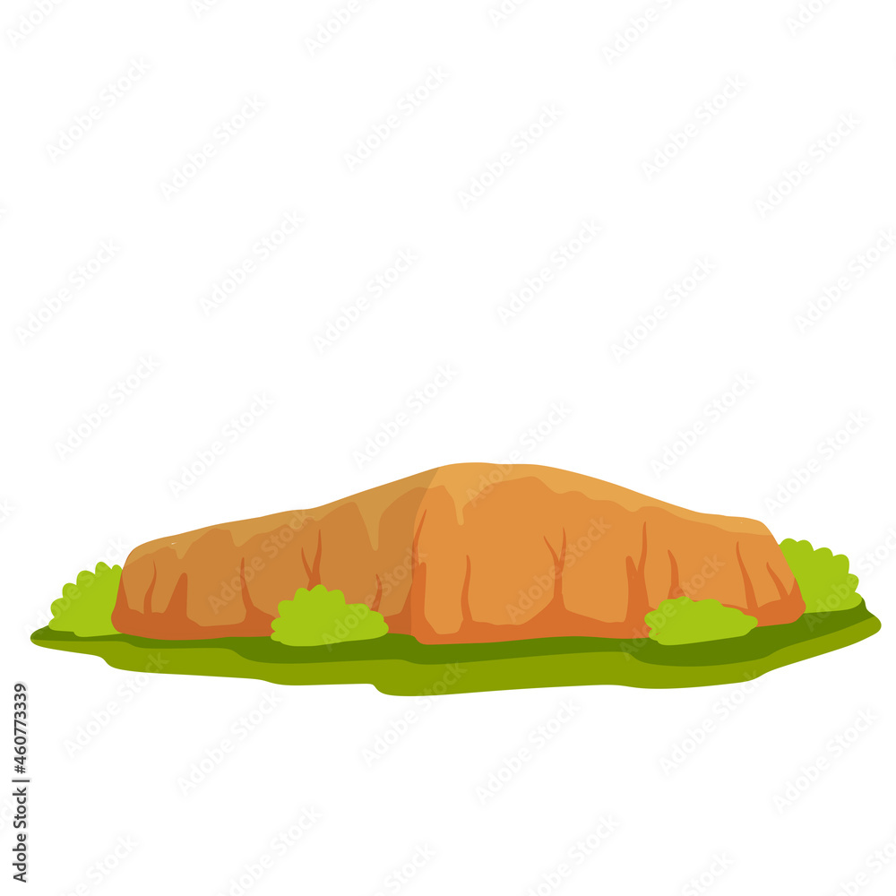 Uluru, Ayers Rock. National landmark. Nature park. Flat cartoon ...