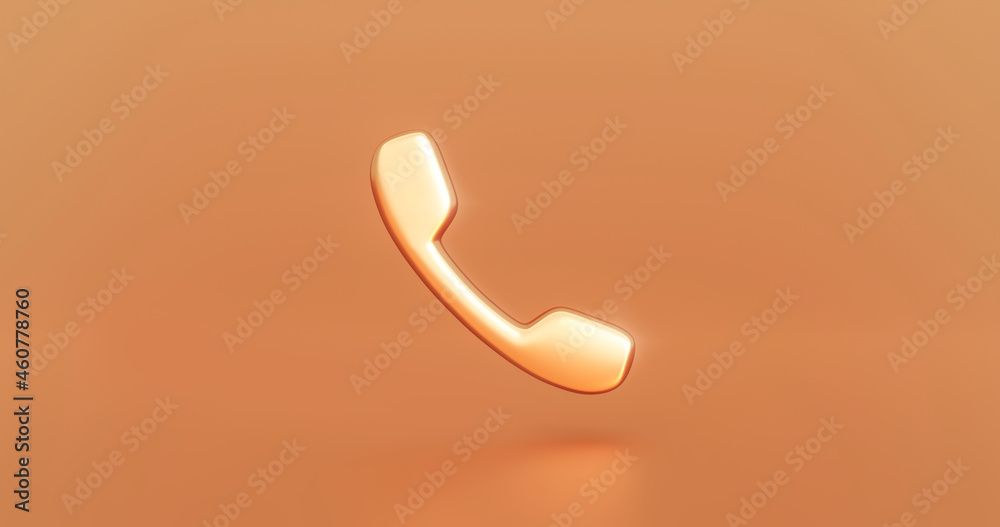 Gold phone icon or contact website mobile symbol on luxury classic ...