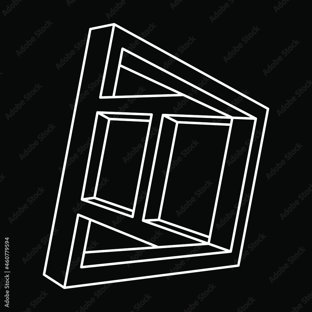 Impossible shapes. Sacred geometry. Optical illusion. Abstract eternal ...