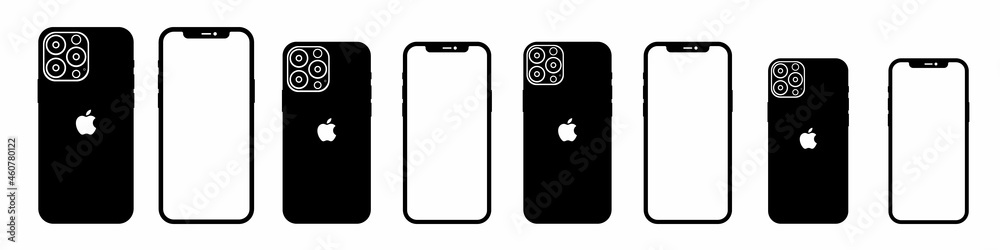 New iPhone 13, Pro Max, iPhone 13 Pro, Mini. Vector illustration. Stock ...