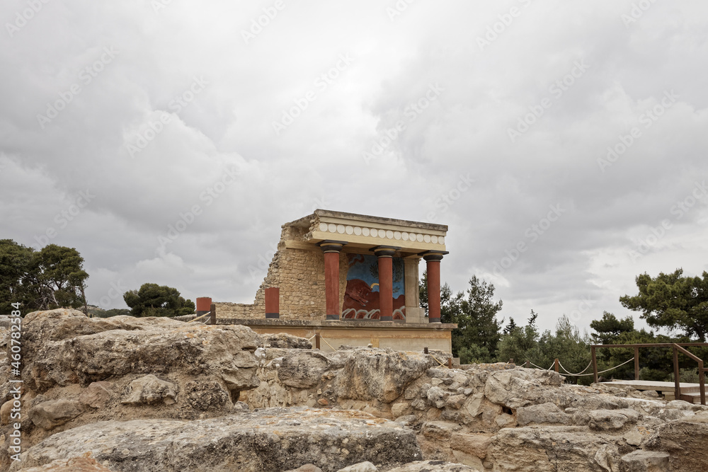 The palace of Knossos Minotaur or Labyrinth Restored North Entrance ...
