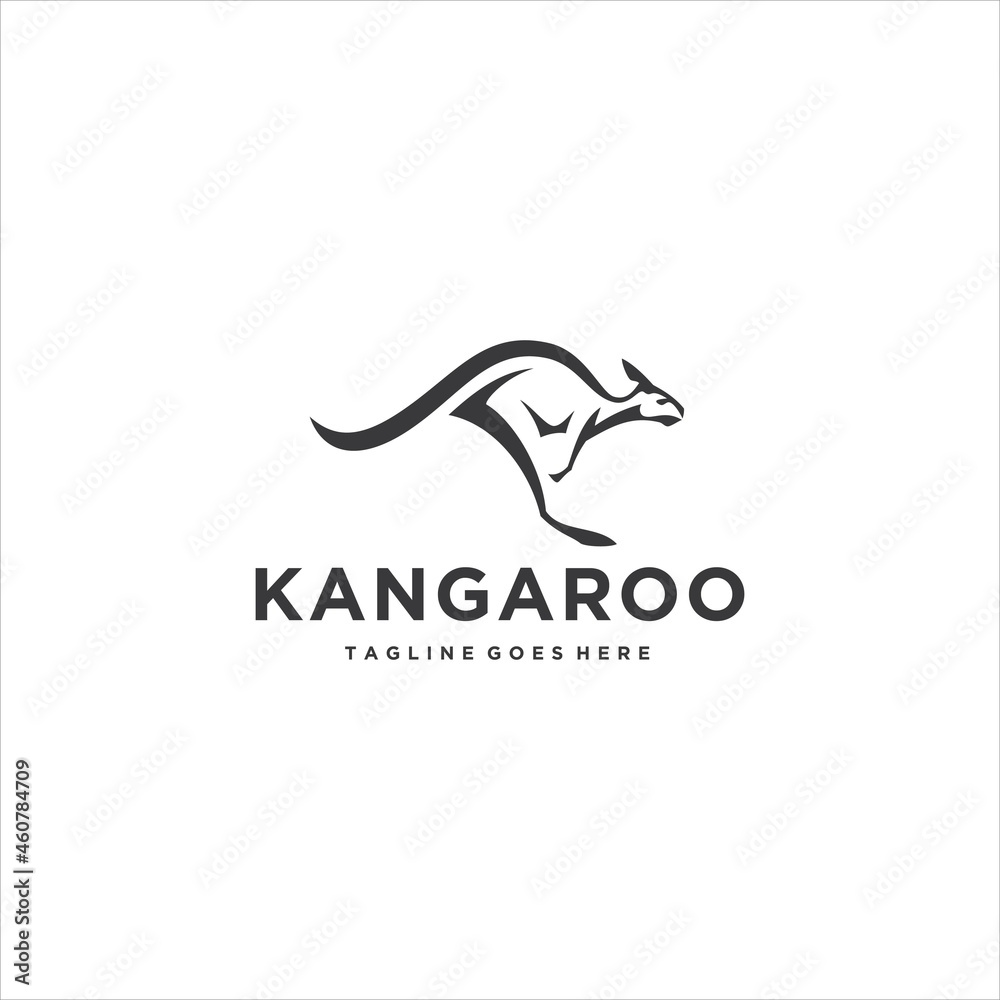 Kangaroo Logo Design Vector Image Stock Vector | Adobe Stock