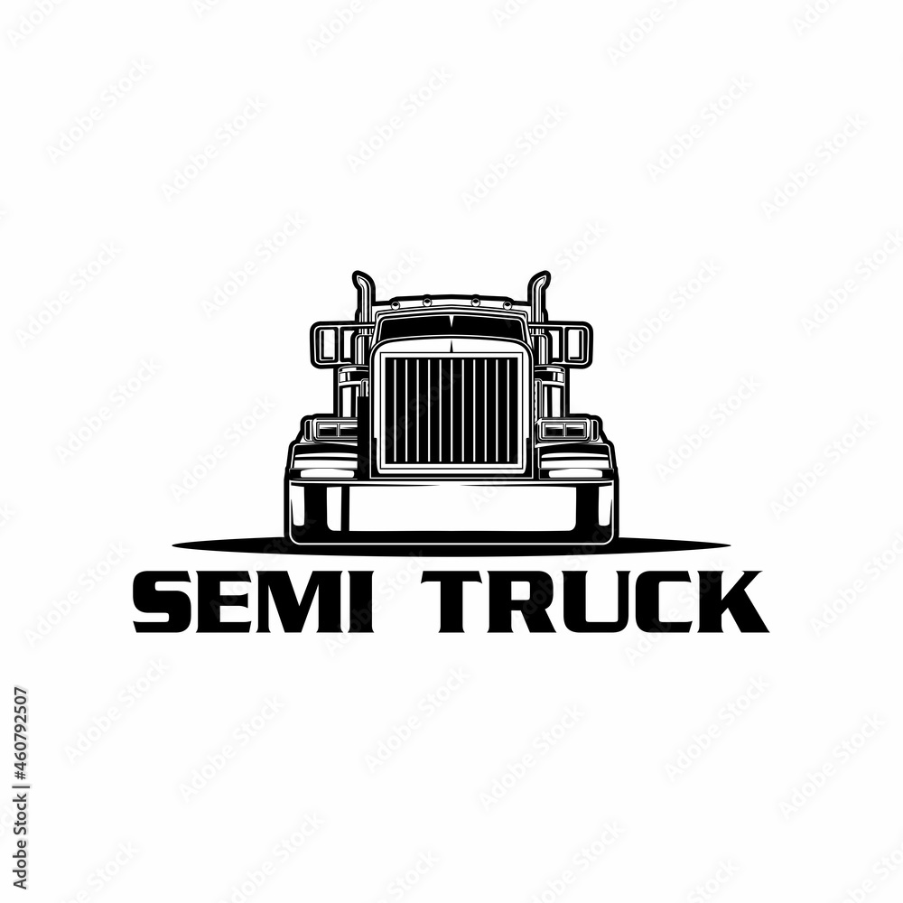 semi truck front view logo Stock Vector | Adobe Stock