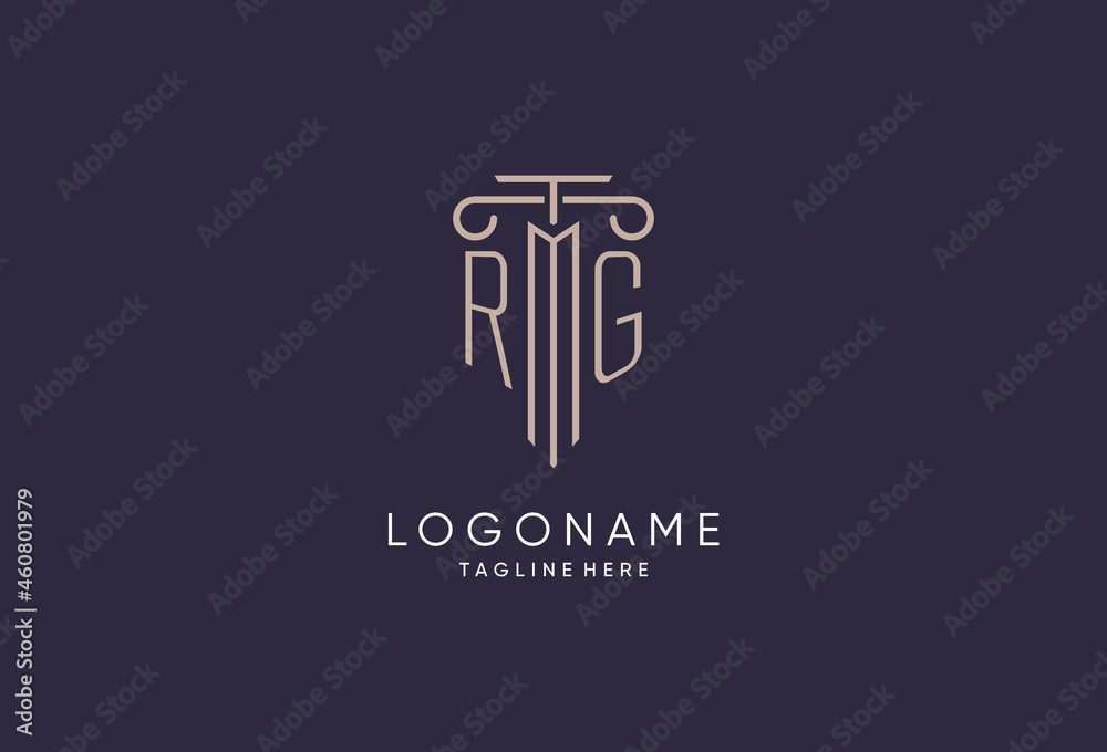 RG logo initial pillar design with luxury modern style best design for ...