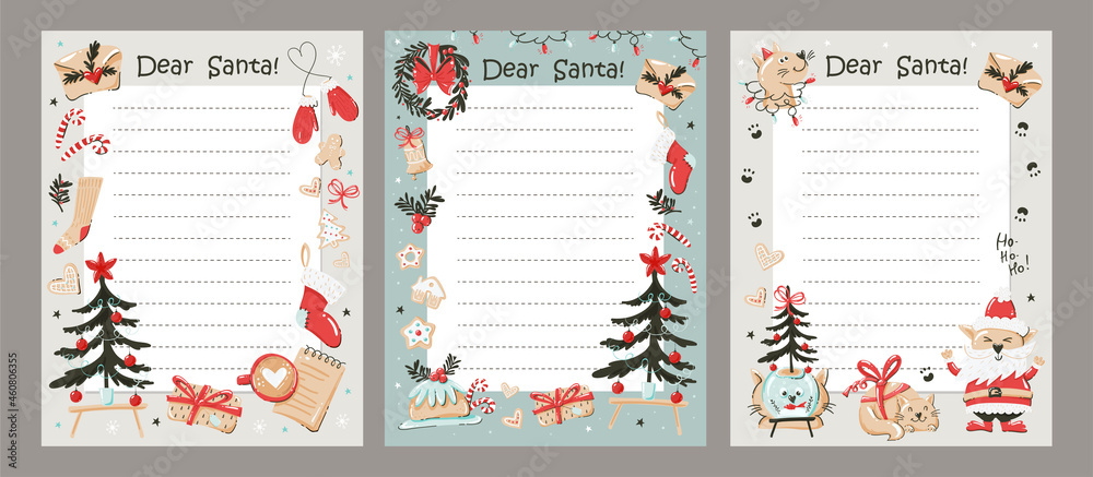 Christmas letter template. Ready to print Stock Vector | Adobe Stock