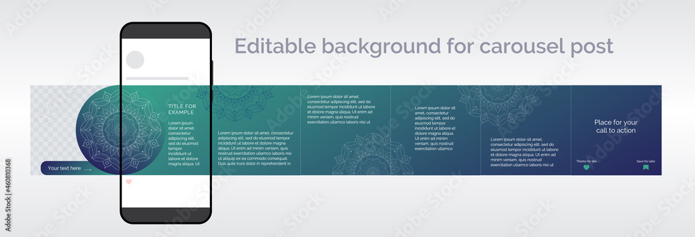 Mandala background for carousel post in social media Stock Vector ...