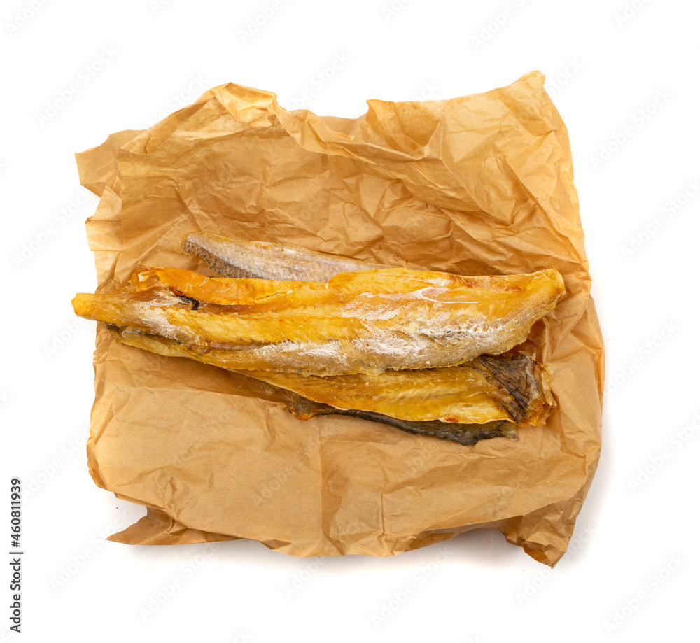 Dried Fish Isolated, Dry Salted Seafood Snack, Stockfish, Beer Snacks ...