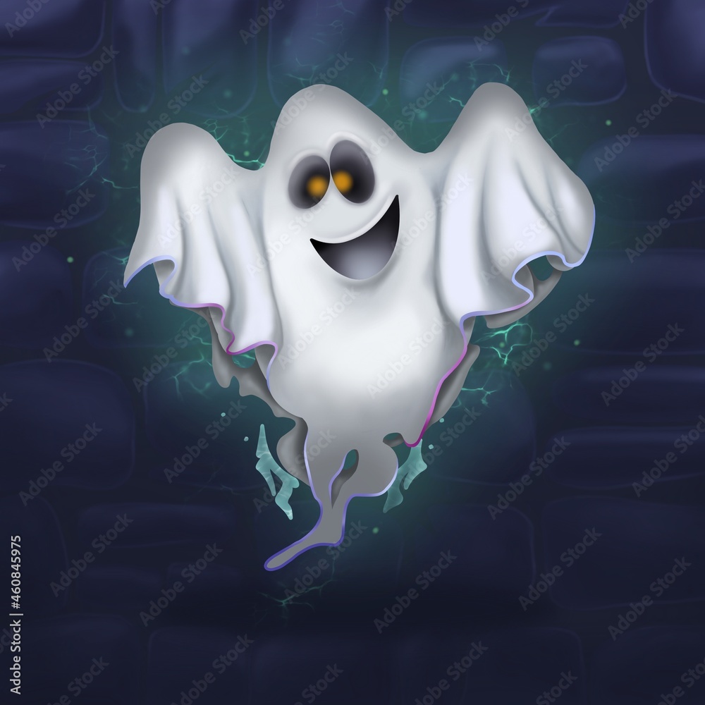 Ghost character. Halloween scary ghostly monster, spooks. Cute funny ...