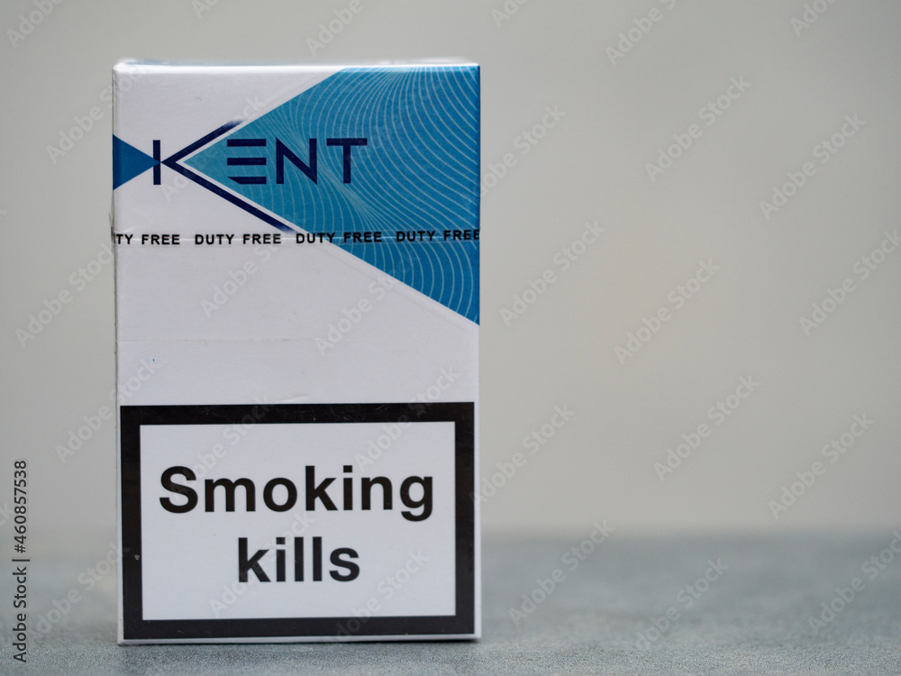 In this photo illustration, a pack of Kent Blue Cigarettes, made by ...