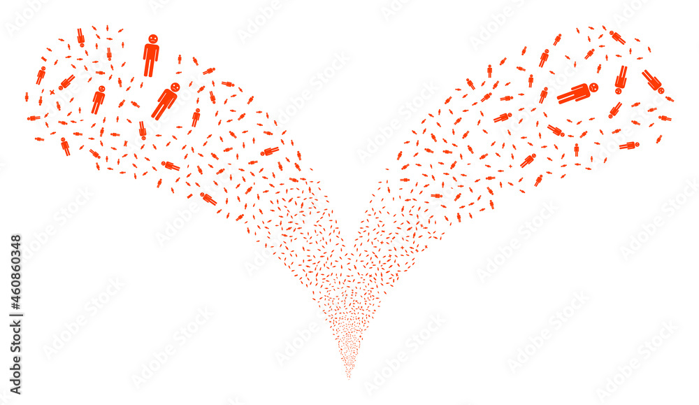 Sad person double fireworks fountain. Sad person explosion double ...