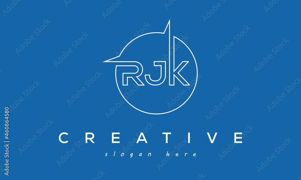 RJK Letters Icon Logo Design with Circle Border Stock Vector | Adobe Stock