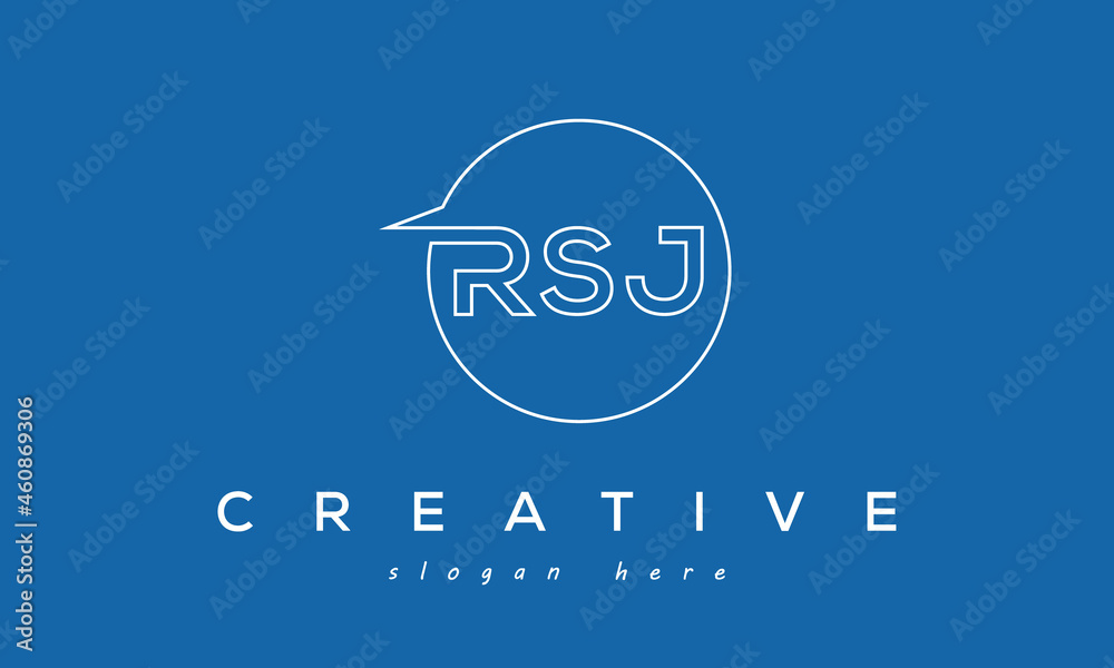 RSJ Letters Icon Logo Design with Circle Border Stock Vector | Adobe Stock