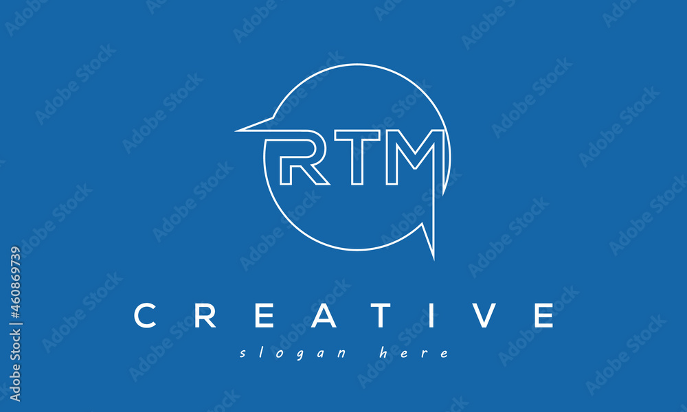 RTM Letters Icon Logo Design with Circle Border Stock Vector | Adobe Stock