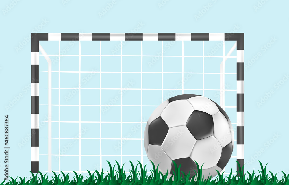 Street realistic ball. Football field, goal, penalty, stadium. Team ...