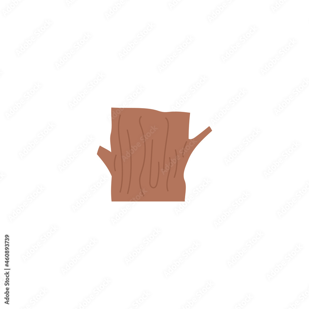 Icon of hollow log or cut tree trunk, flat cartoon vector illustration ...