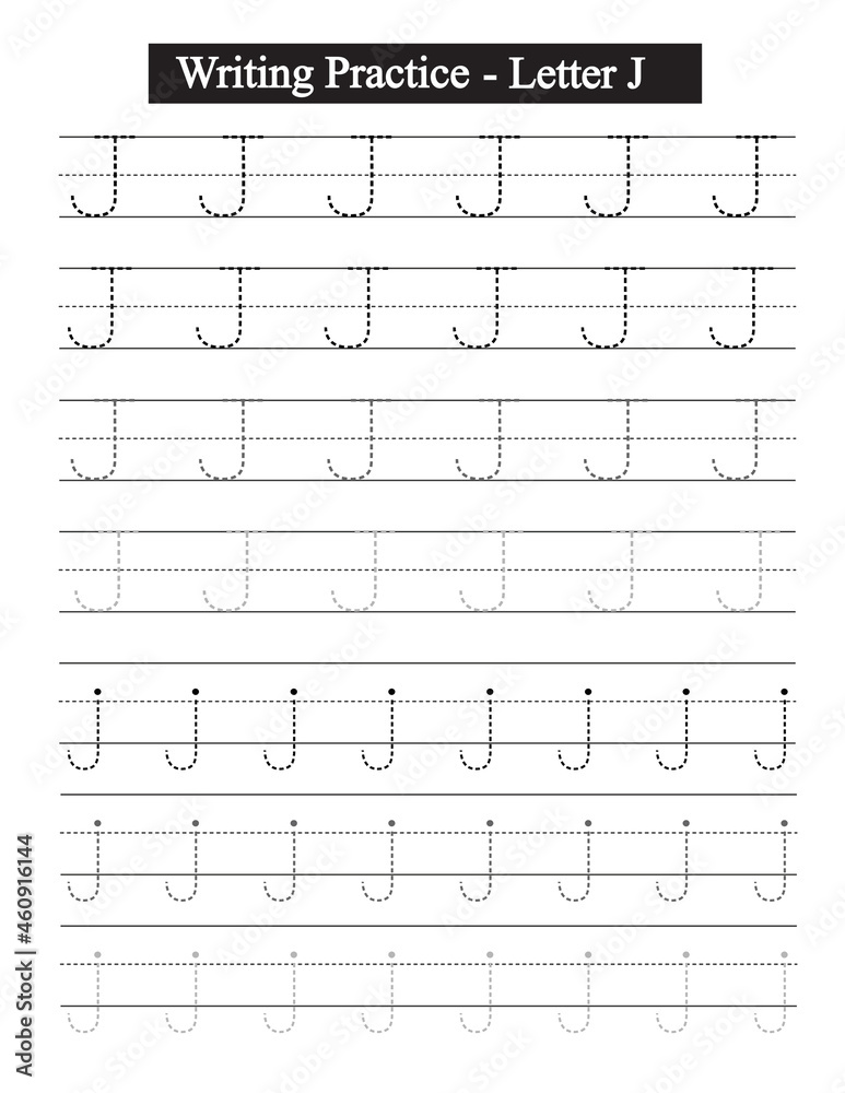 Alphabet tracing worksheet. A-Z writing pages. Handwriting exercise for ...