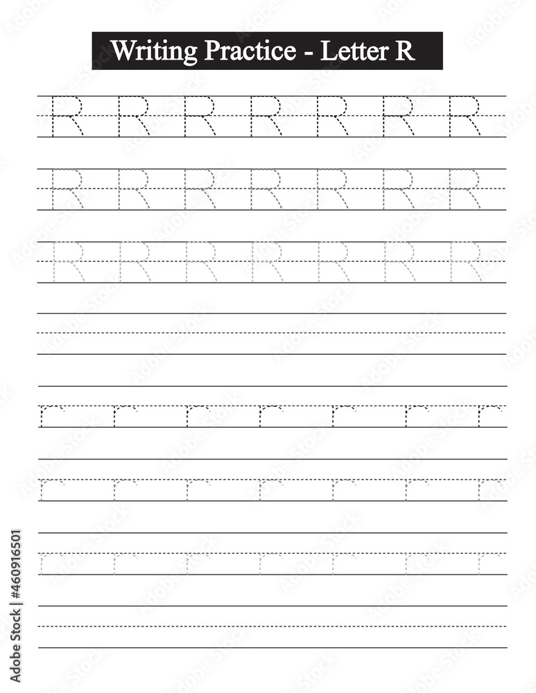 Alphabet tracing worksheet. A-Z writing pages. Handwriting exercise for ...