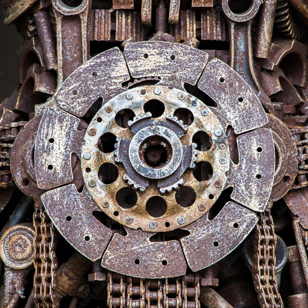 steampunk texture, background, abstract stylized collage of a ...