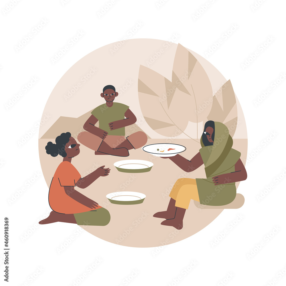 Starvation and malnutrition abstract concept vector illustration ...