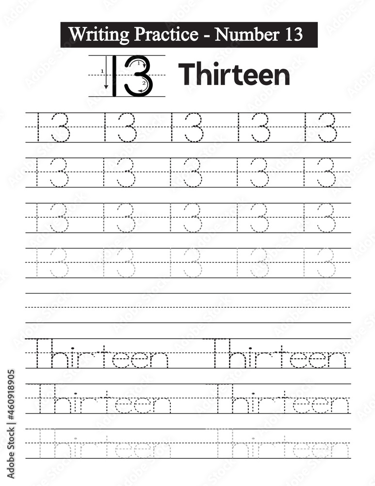 Numbers tracing worksheet. 0-100 writing pages. Handwriting exercise ...