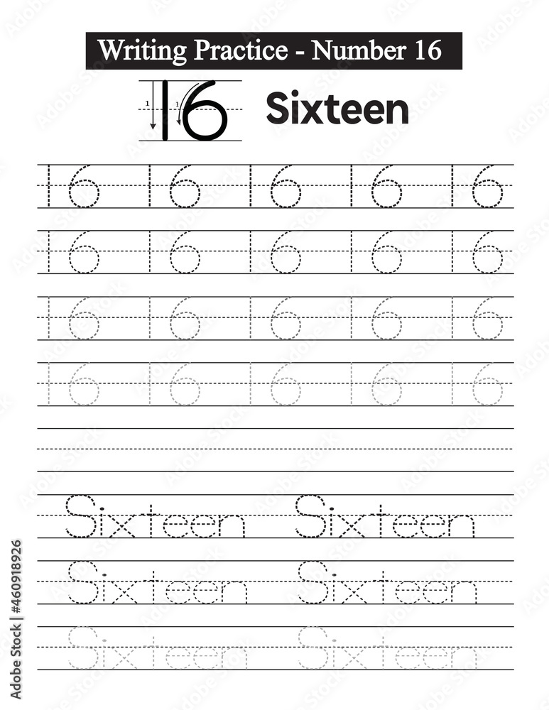 Numbers tracing worksheet. 0-100 writing pages. Handwriting exercise ...