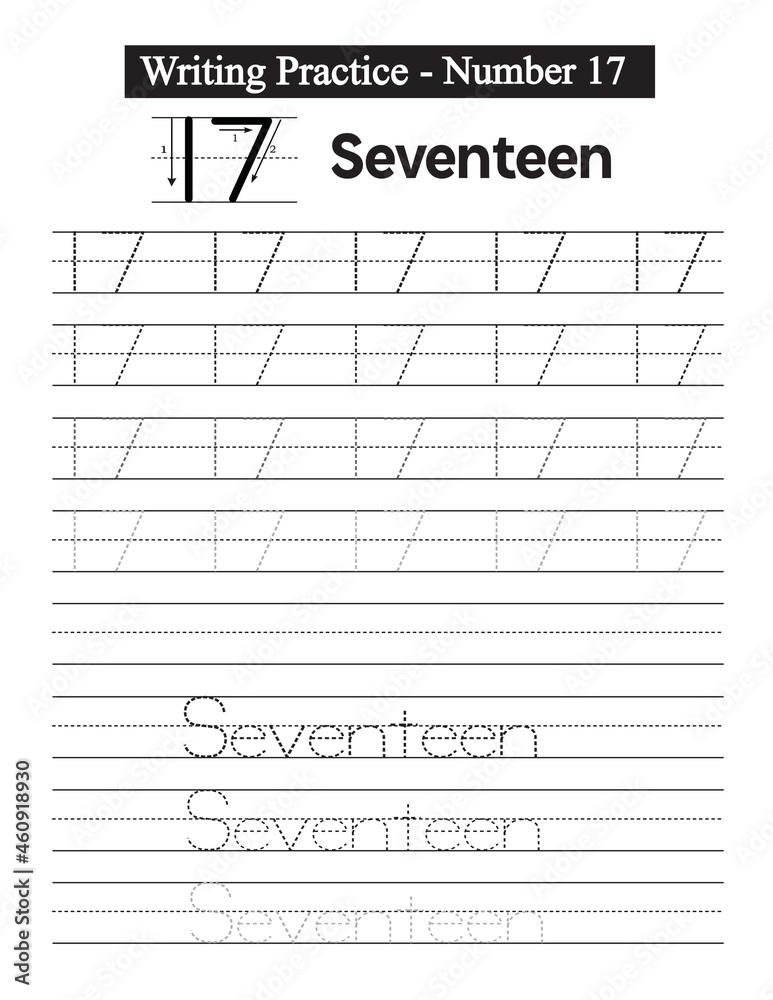 Numbers tracing worksheet. 0-100 writing pages. Handwriting exercise ...