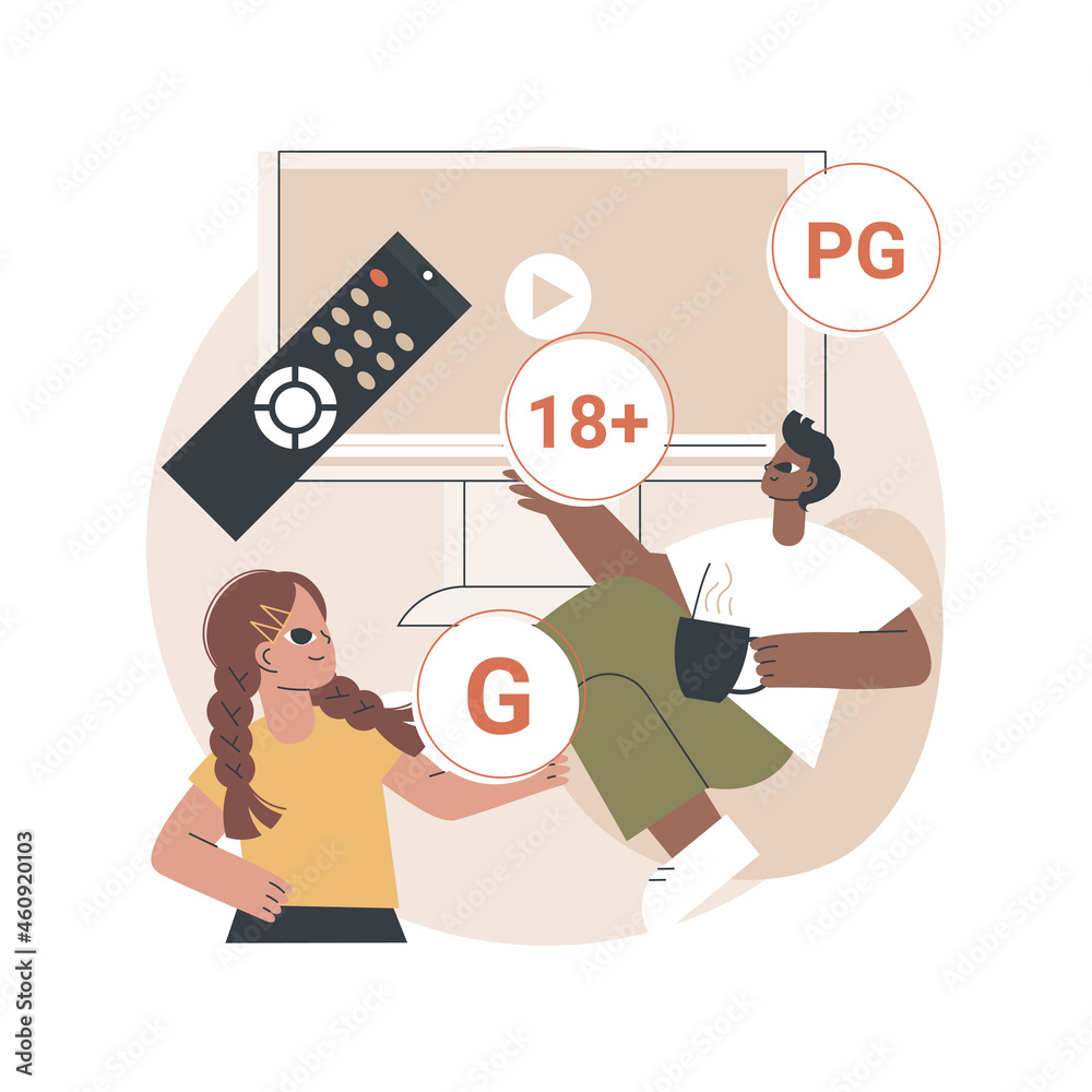 Content rating abstract concept vector illustration. Media and tv ...