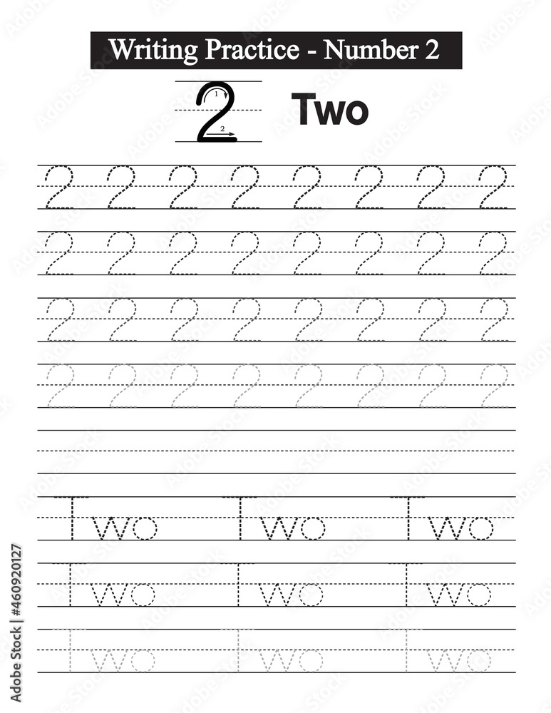 Numbers tracing worksheet. 0-100 writing pages. Handwriting exercise ...