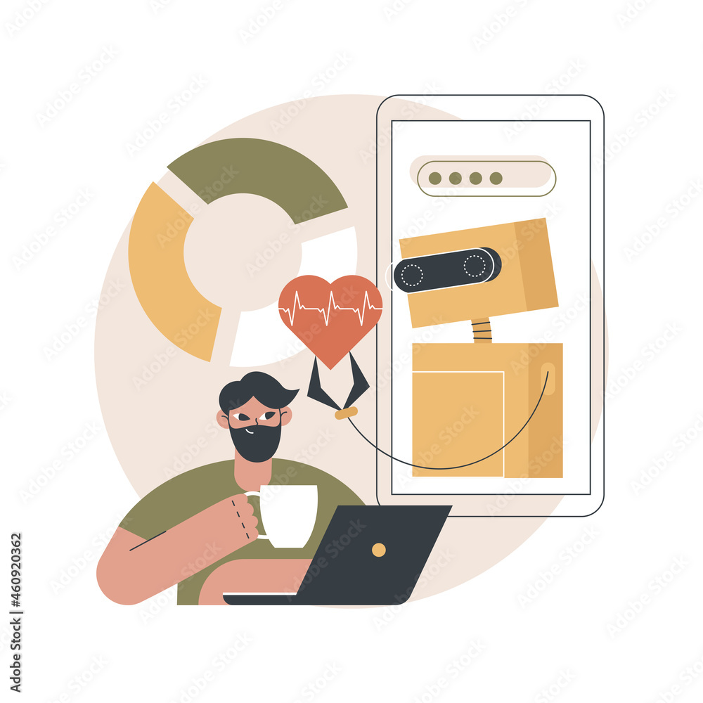 Digital wellbeing abstract concept vector illustration. Office ...