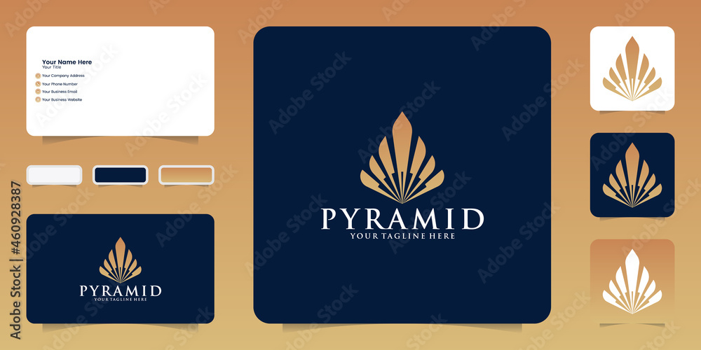 pyramid logo design inspiration and business card Stock Vector | Adobe ...