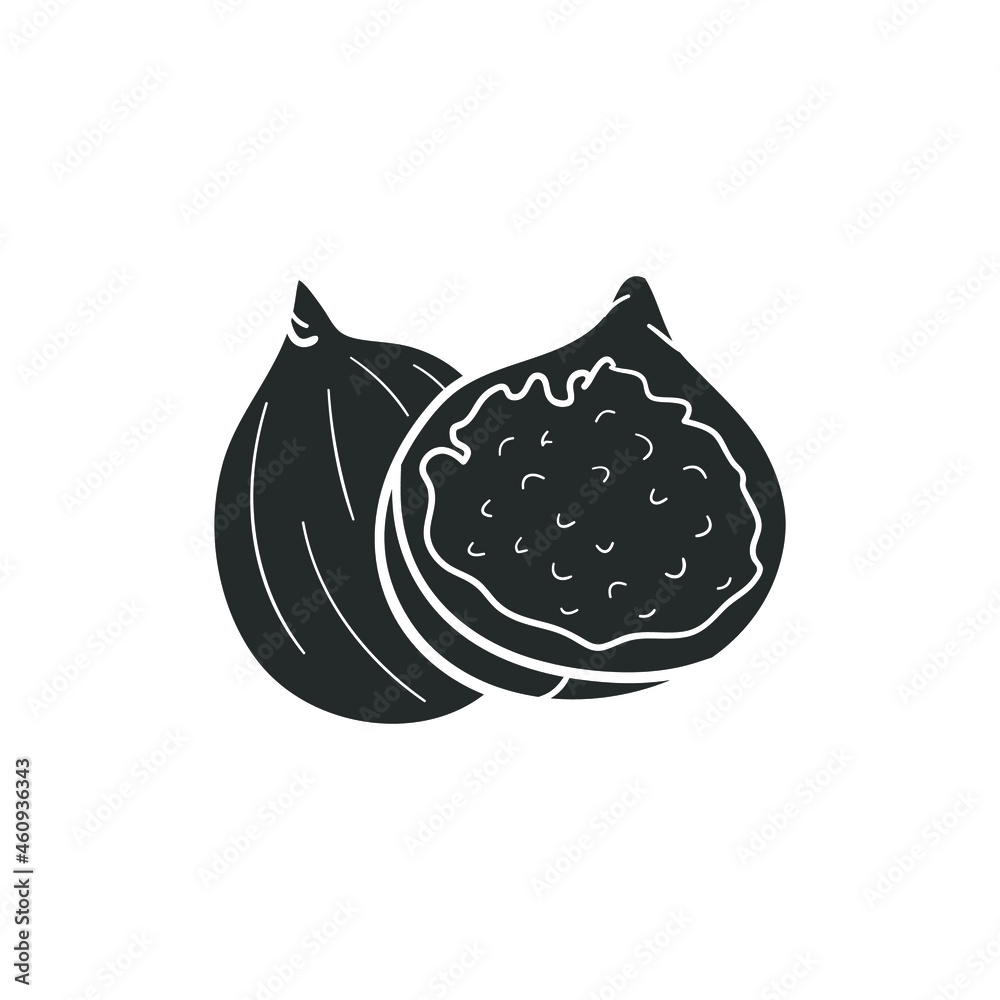 Figs Fruit Icon Silhouette Illustration. Healthy Food Vector Graphic ...