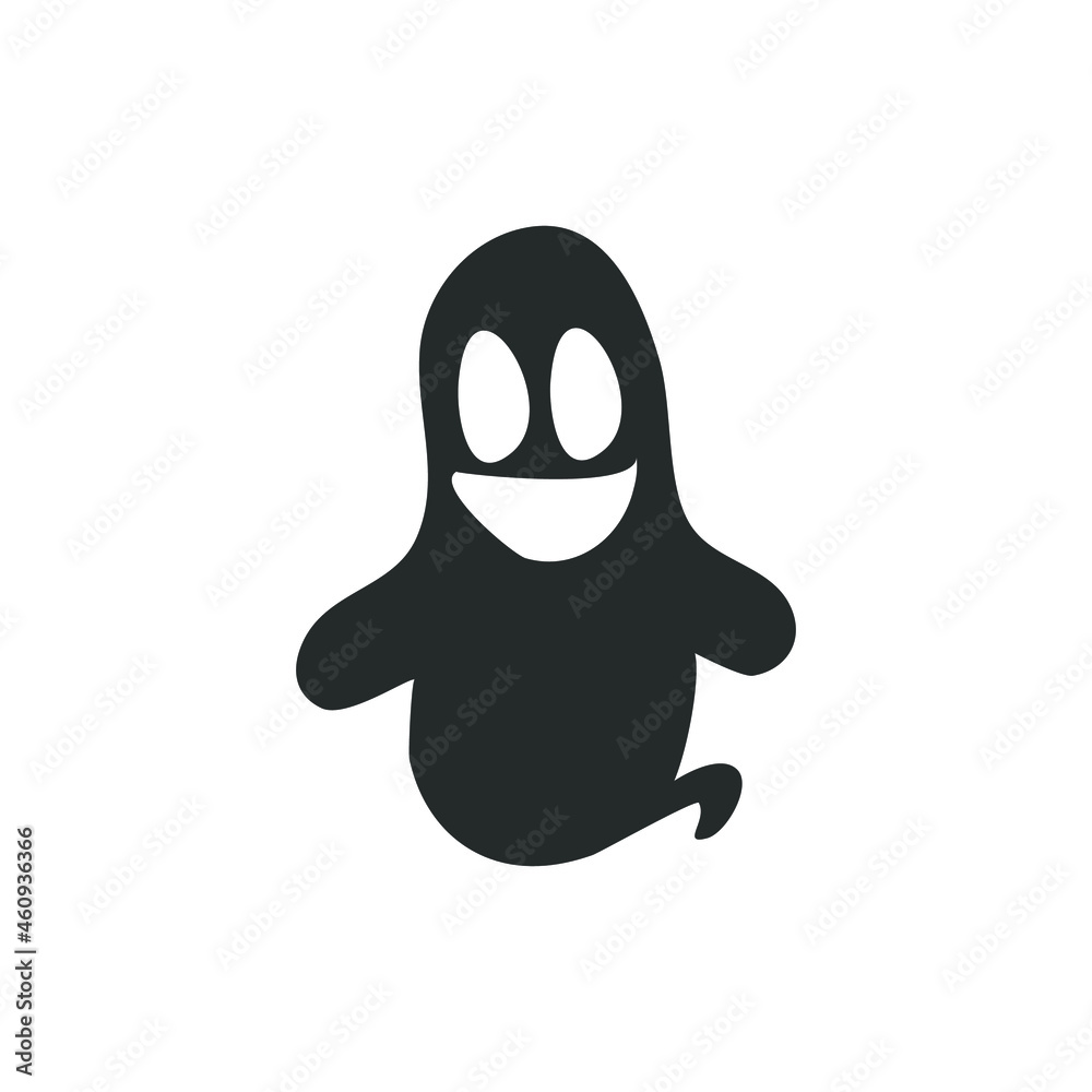 Ghost Cartoon Icon Silhouette Illustration. Halloween Vector Graphic ...