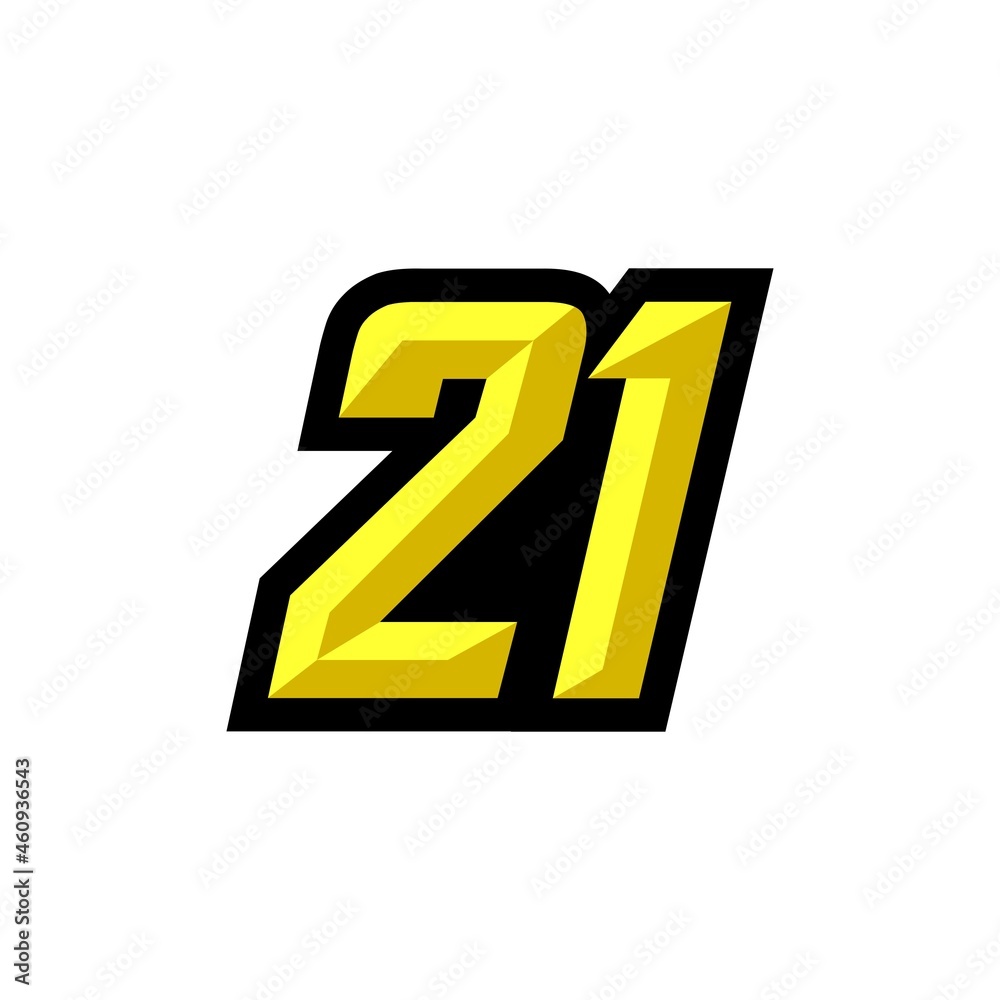 Creative modern logo design racing number 21 Stock Vector | Adobe Stock