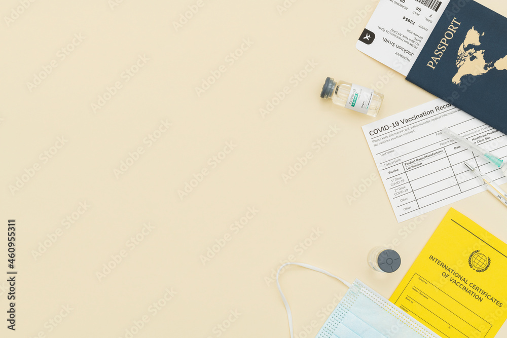 Covid-19 vaccine certificate border with design space Stock Photo ...