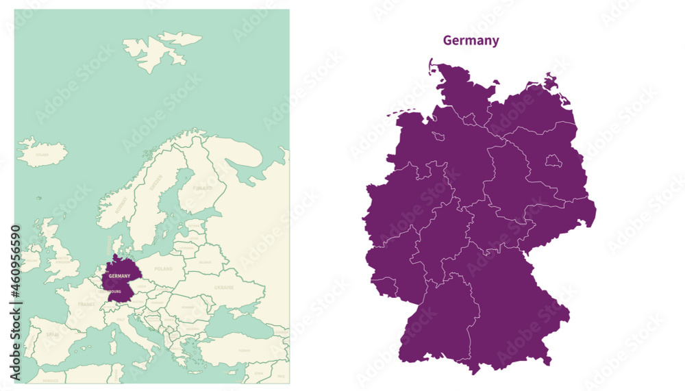 Germany map. map of Germany and neighboring countries. European ...