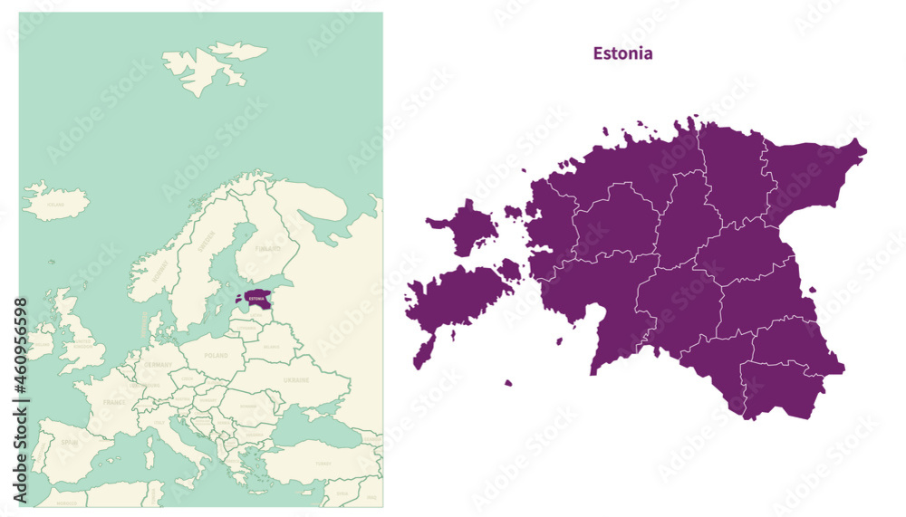 Estonia map. map of Estonia and neighboring countries. European ...