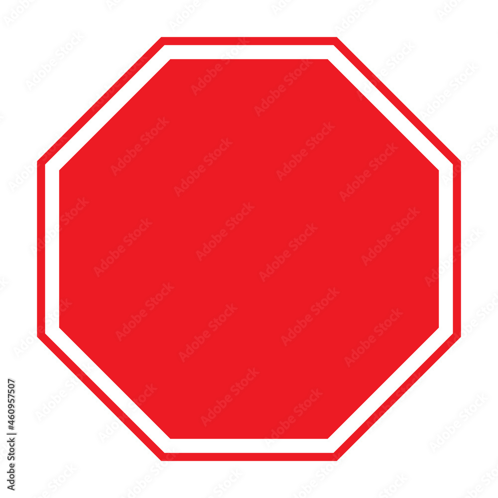 blank stop sign on white background. blank red stop sign. flat style ...