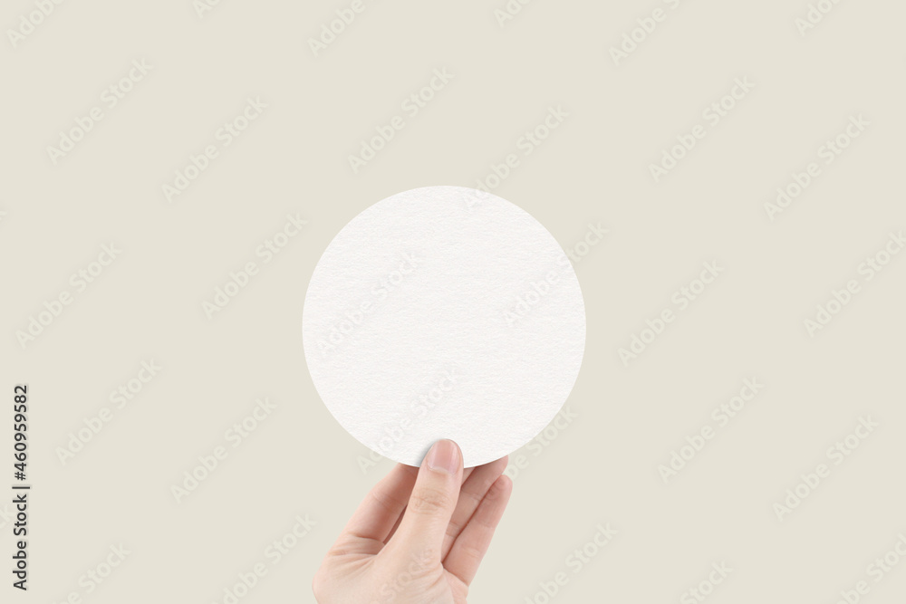 White Circle Paper Texture Round Sticker Mockup Blank Card Print Mock ...
