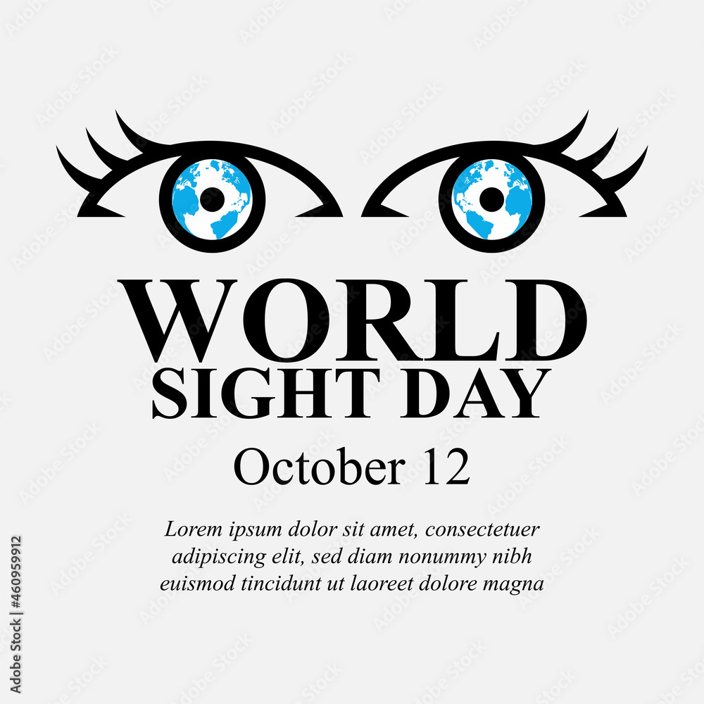 Vector illustration of a pair of eyes with a globe. suitable for world ...